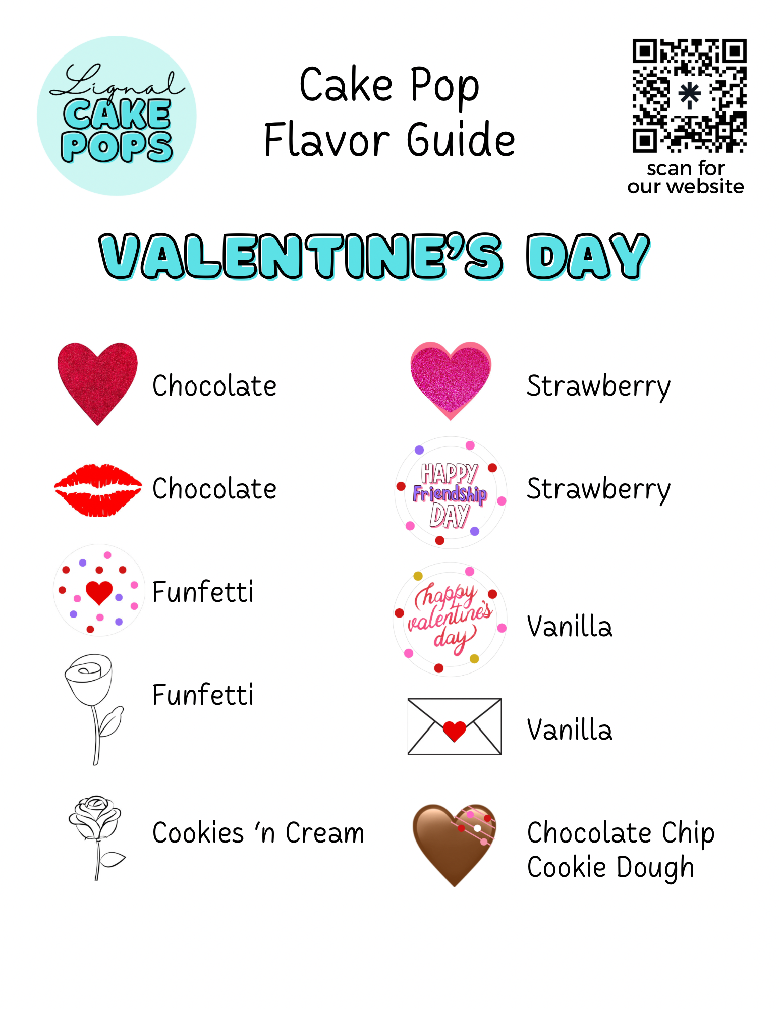 list of flavors | Lignal Cake Pops